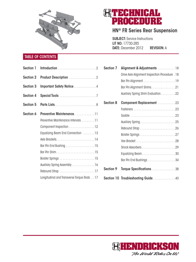 Hendrickson HN | PDF | Axle | Manufactured Goods