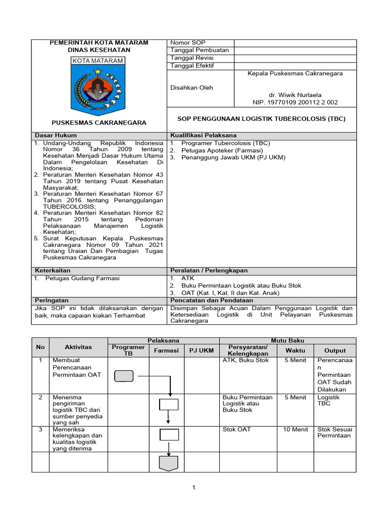 Sop Logistik TB 2023 Fix | PDF