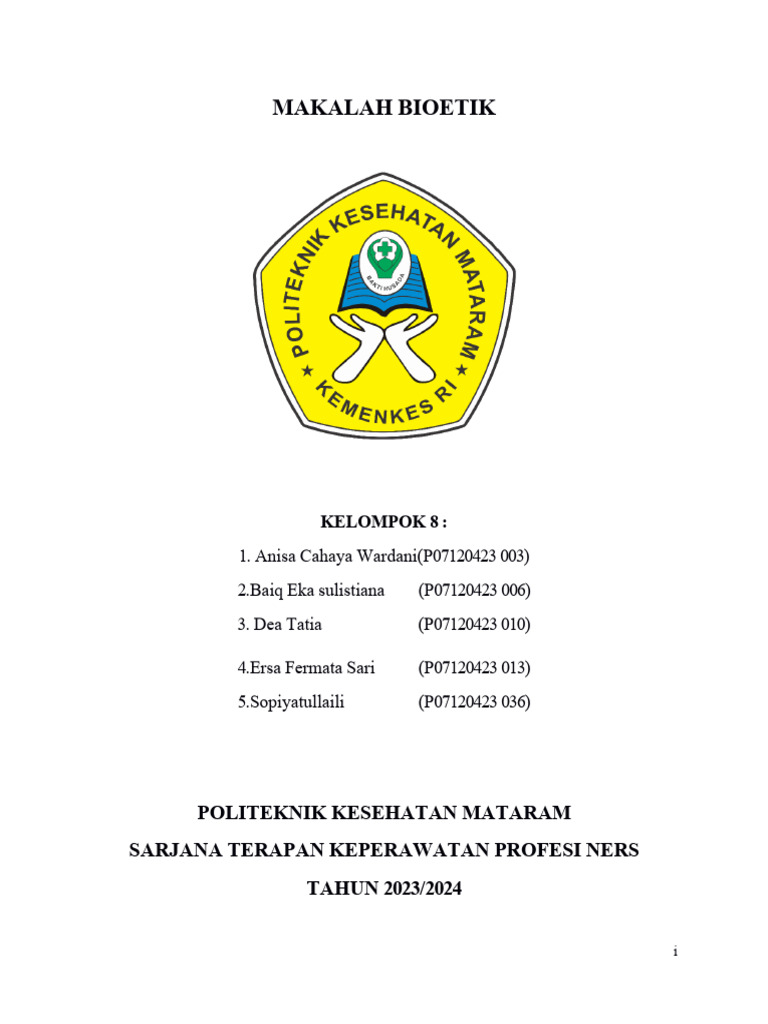 Makalah Bioetik k.8 | PDF