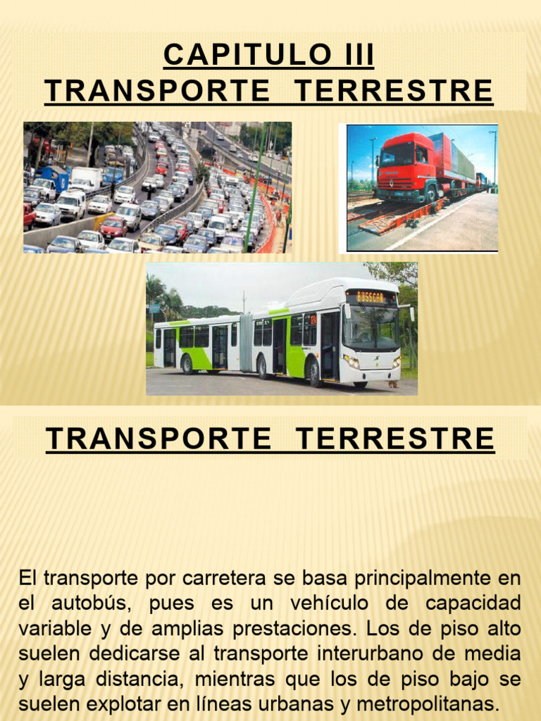 Transporte Terrestre Presentacion | PDF | Transporte | Autobús