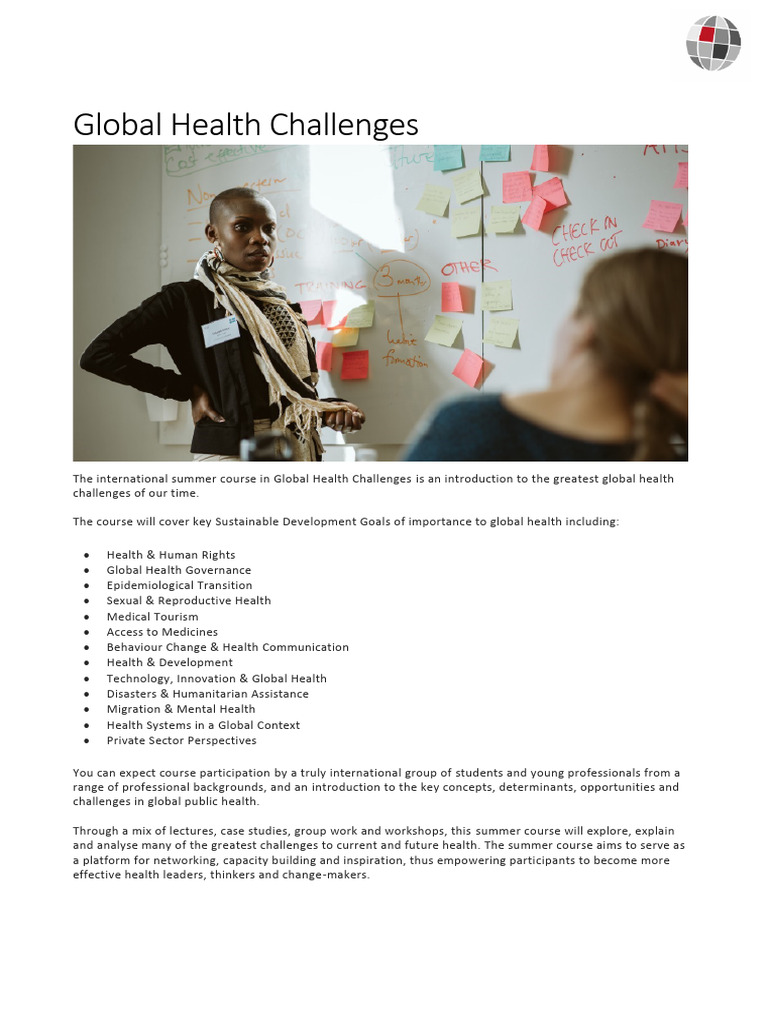Summer Course 2023 Global Health Challenges | PDF | Global Health | Public Health