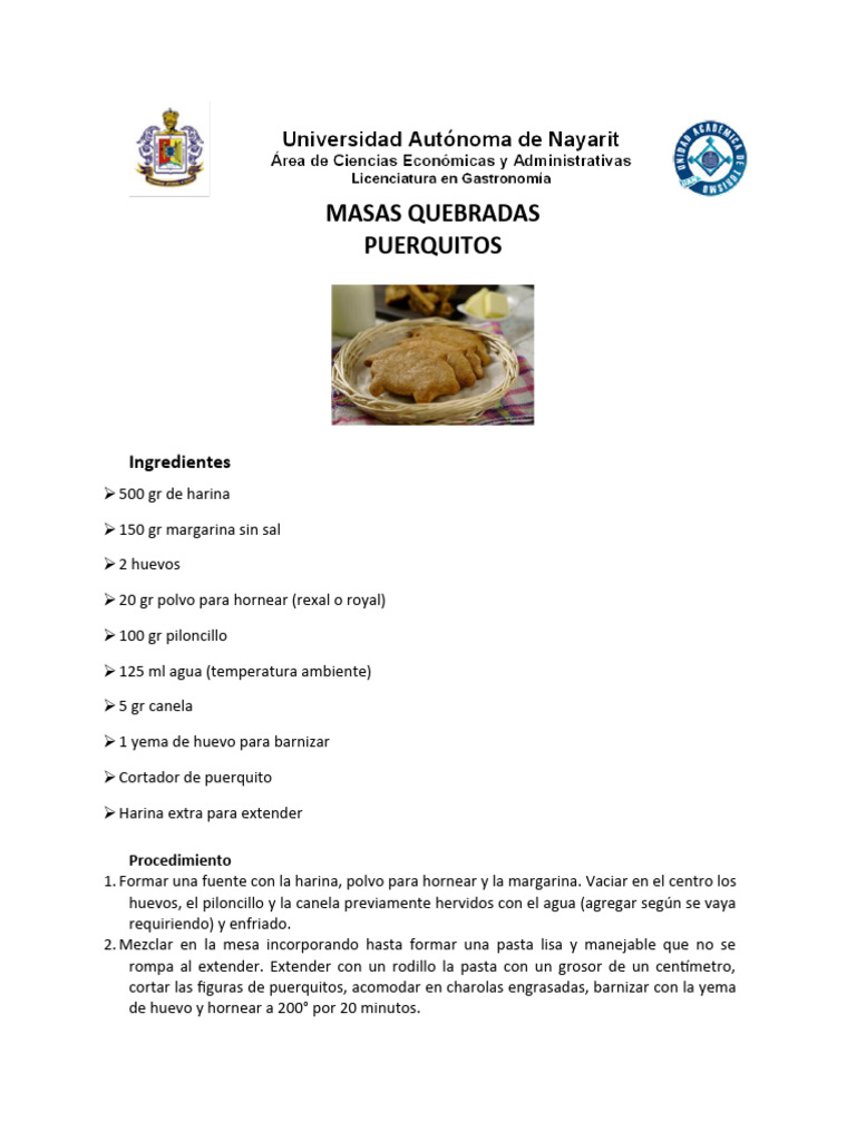 Clase 5 Masa Quebrada | PDF | Huevo como alimento | Alimentos