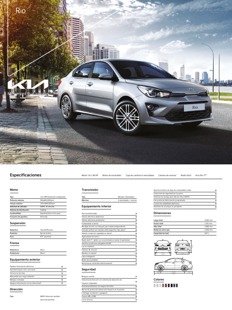 Ficha Rio Sedán | PDF | Vehículos de ruedas | Vehículo de motor