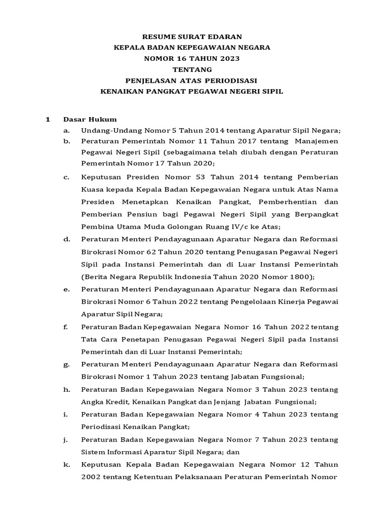 Resume Periodisasi Kenaikan Pangkat Pns 2024 | PDF