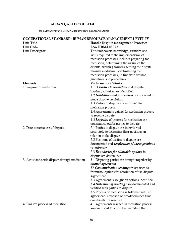 Dispute Management Processes Overview | PDF | Conflict (Process ...