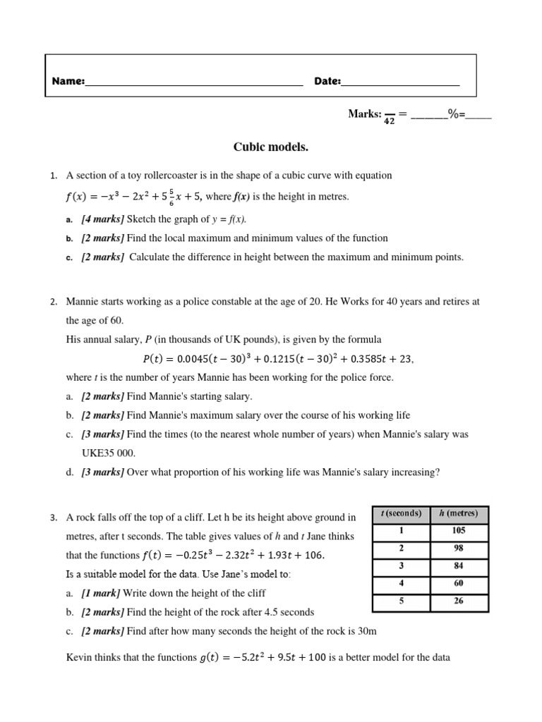 Cubic Models | PDF | Function (Mathematics) | Applied Mathematics