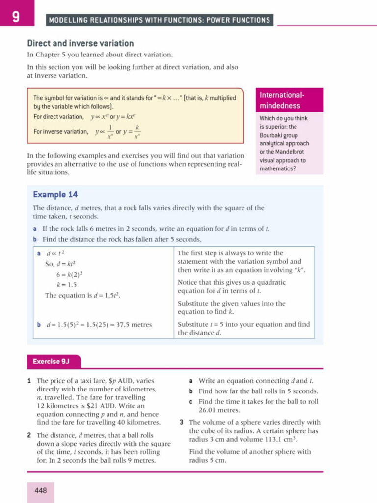 Direct and Inverse Variation | Download Free PDF | Function (Mathematics) | Equations