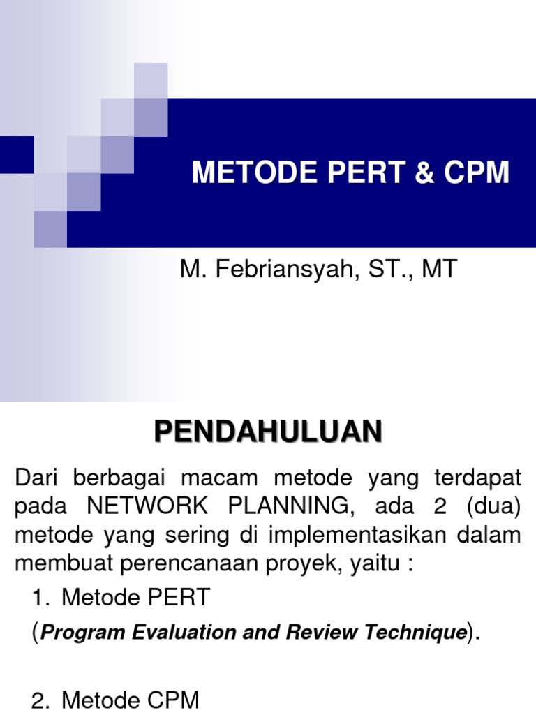 Metode PERT Dan CPM | PDF