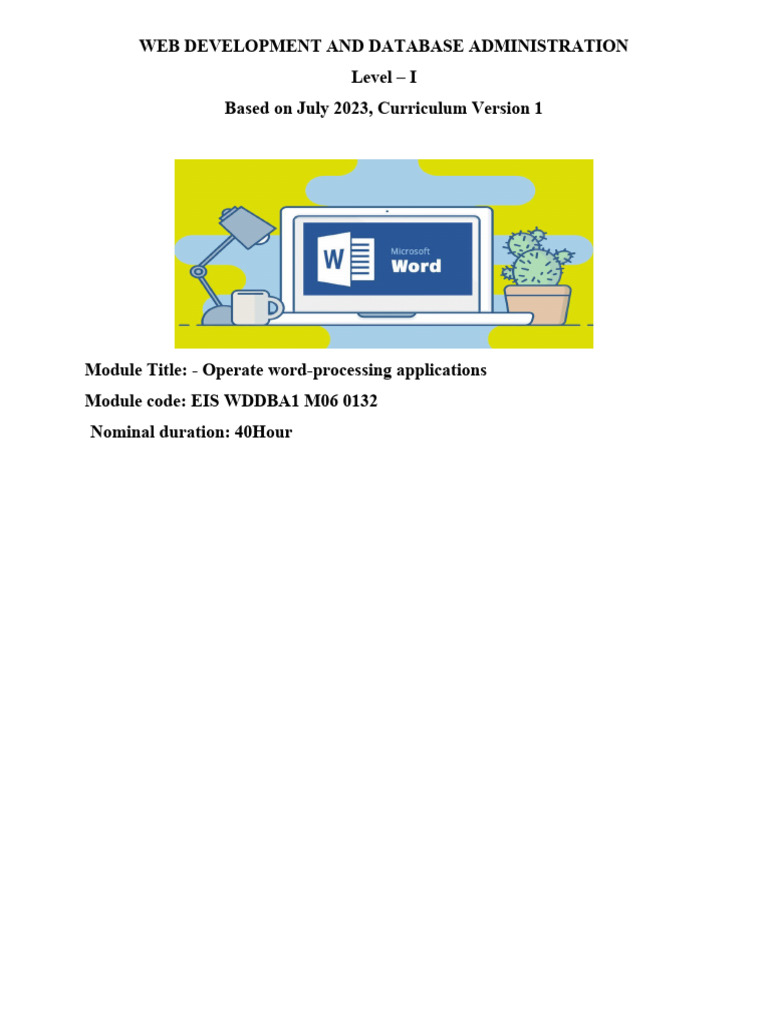 Module 06 Operate Word Processing Application | PDF | Microsoft Word | Word Processor