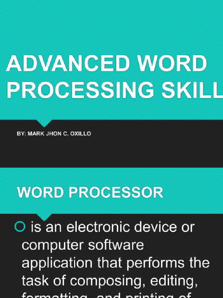 Word Processing Pdf