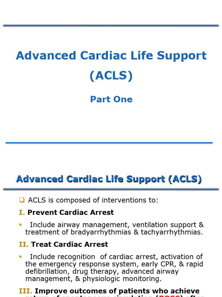 9 - ACLS - Part 1 | PDF | Cardiopulmonary Resuscitation | Cardiac Arrest