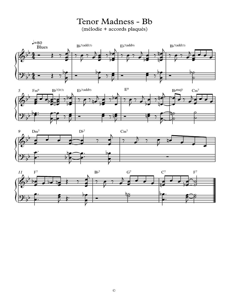 Tenor Madness - Lead Sheet | PDF