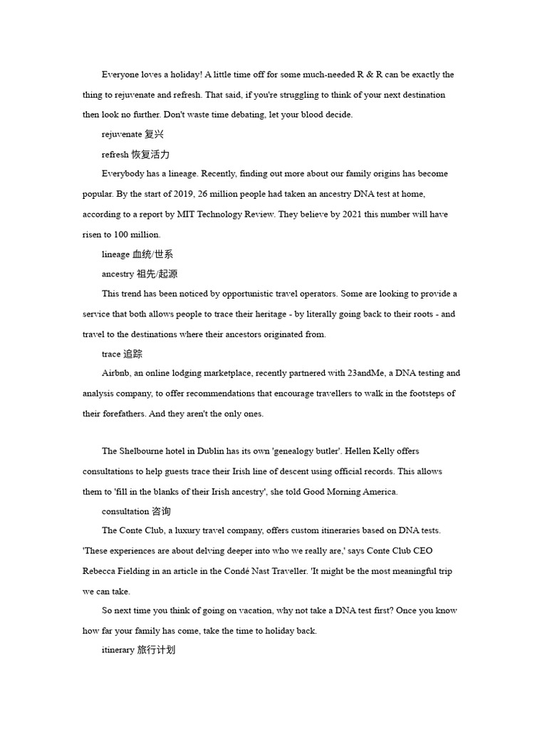 Ancestry Travel | PDF