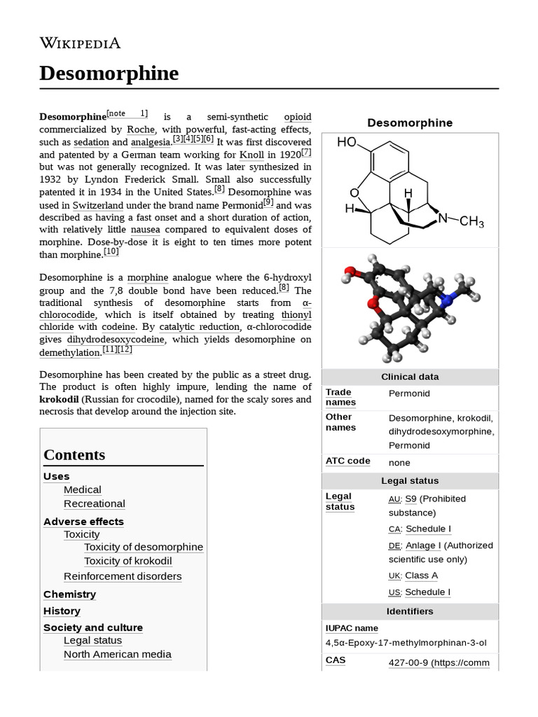 Desomorphine | PDF | Health Care | Medical Specialties