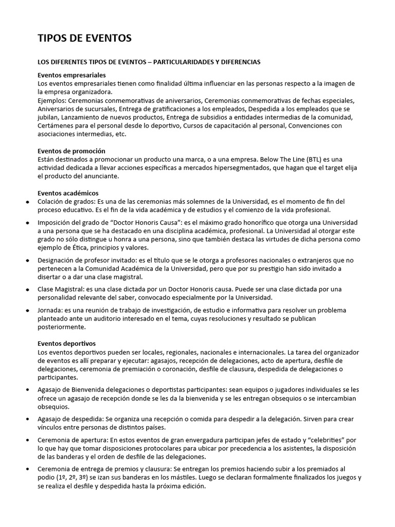 EVENTOS, CEREMONIAL Y PROTOCOLO 2do PARCIAL M3Y4 | PDF