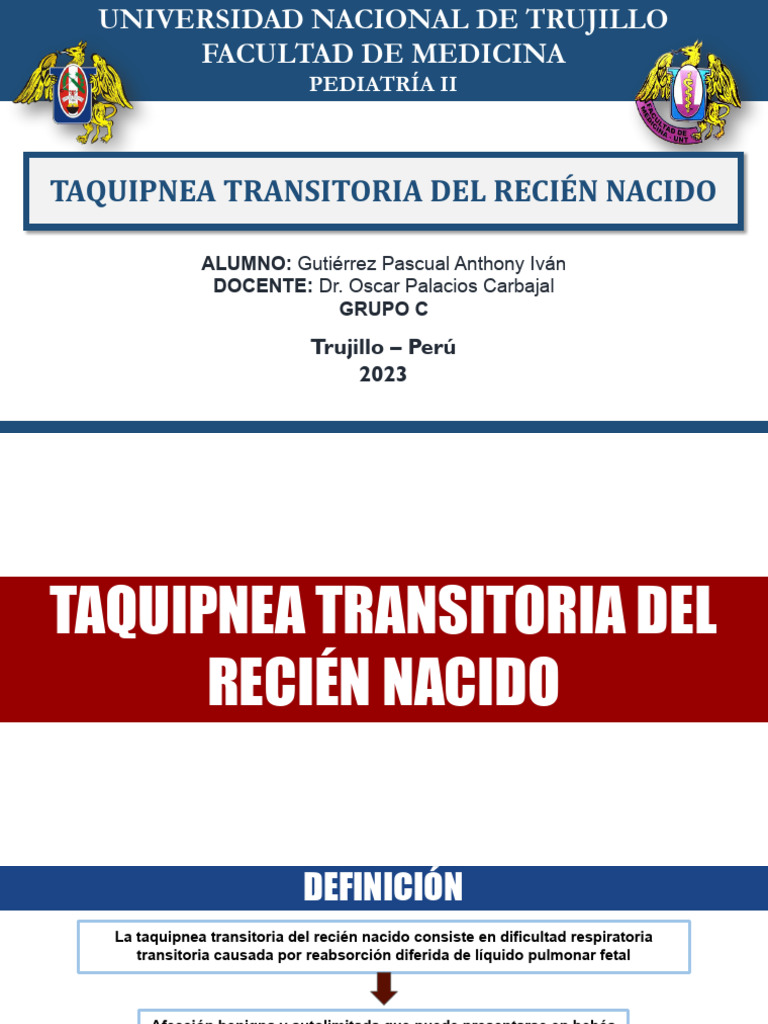 Taquipnea Transitoria en Recién Nacidos | PDF | Infantes | Neonatología