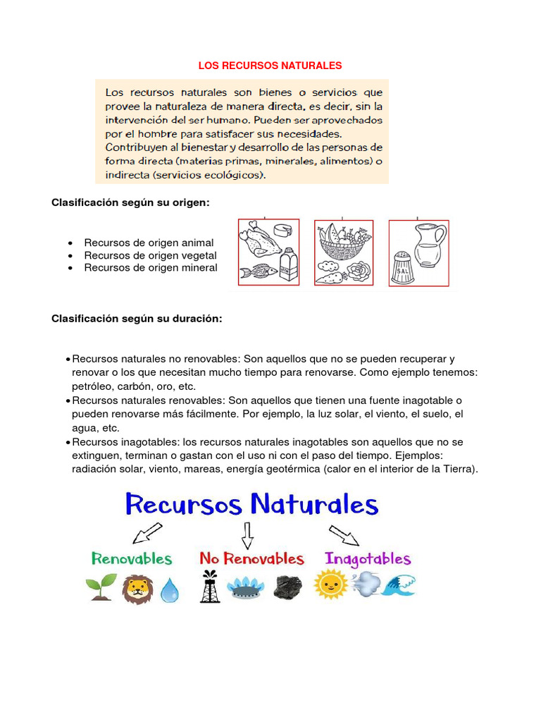 Clasificación de Recursos Naturales | PDF