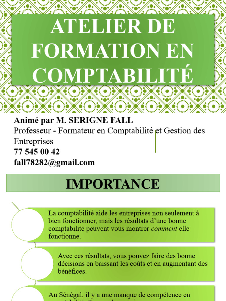Atelier de Formation en Comptabilité | PDF | Comptabilité | Business