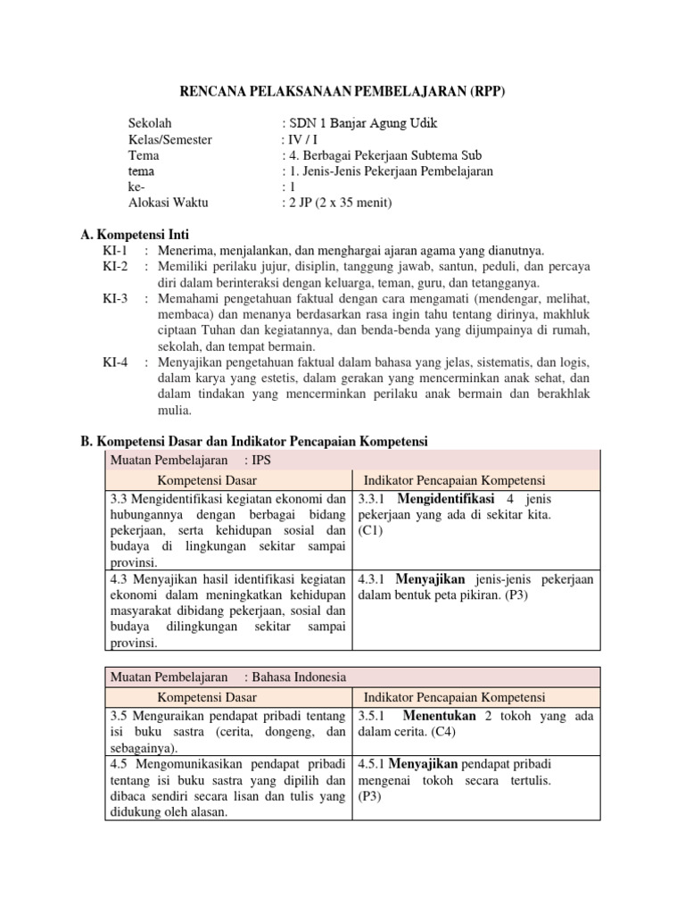 RPP_IPS_Pekerjaan | PDF