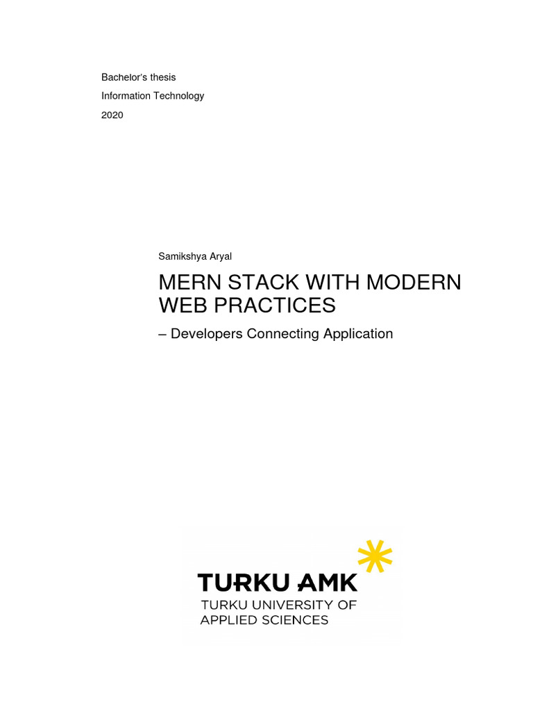 Mern Stack With Modern Web Practices: - Developers Connecting Application | PDF | Version ...