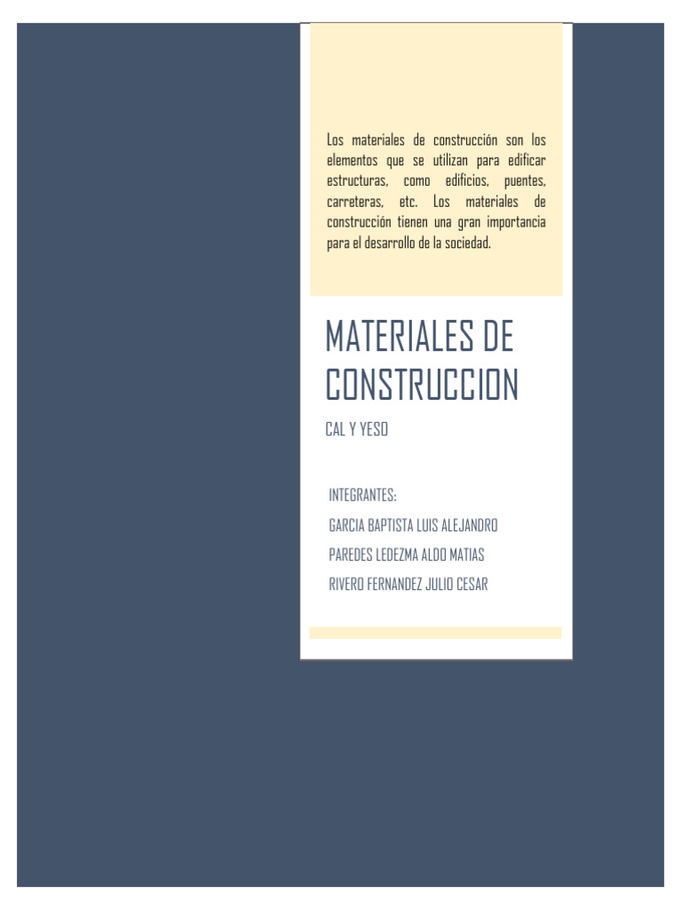 Relación entre cal y yeso en construcción | PDF | Yeso | Caliza