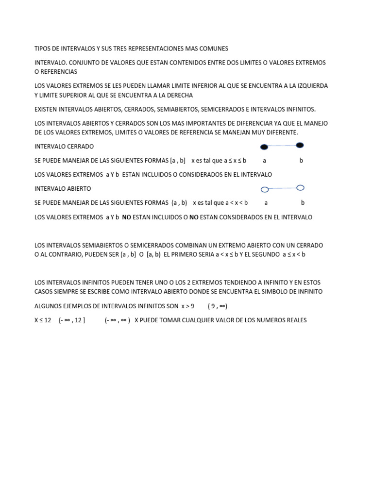 Tipos de Intervalos y Sus Tres Representaciones Mas Comunes | PDF