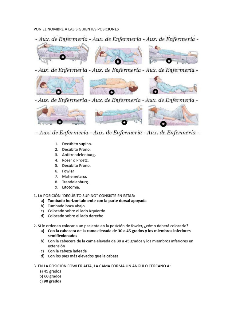 Posiciones Ejercicios | PDF
