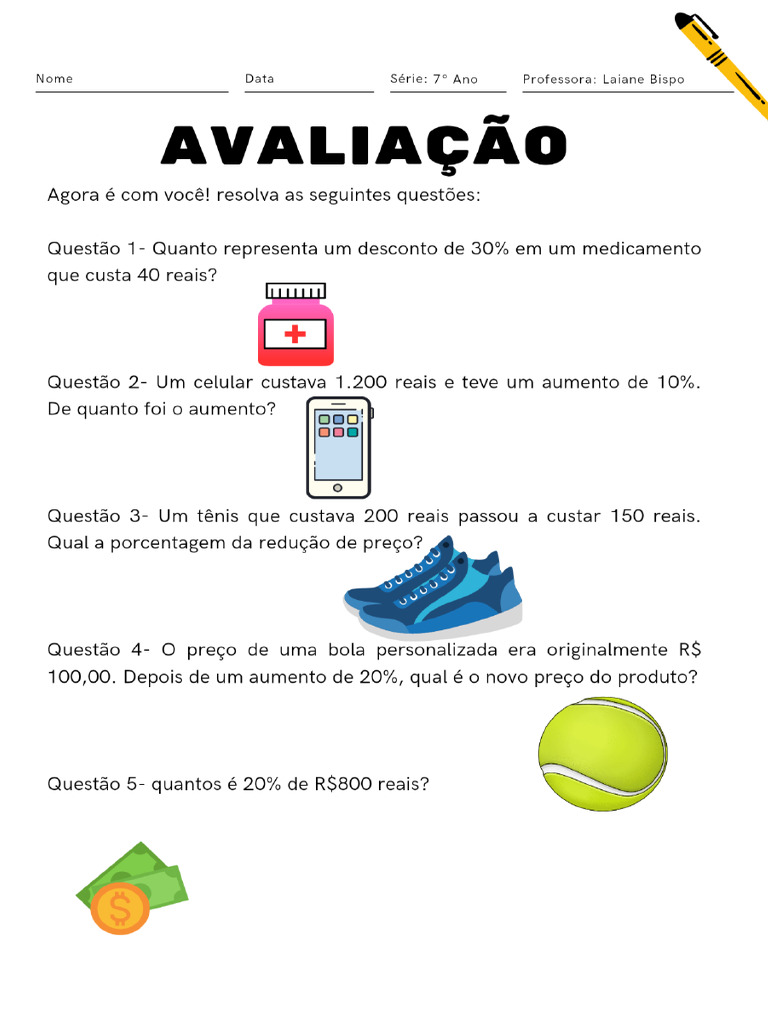 Avaliação Do Sétimo Ano | PDF