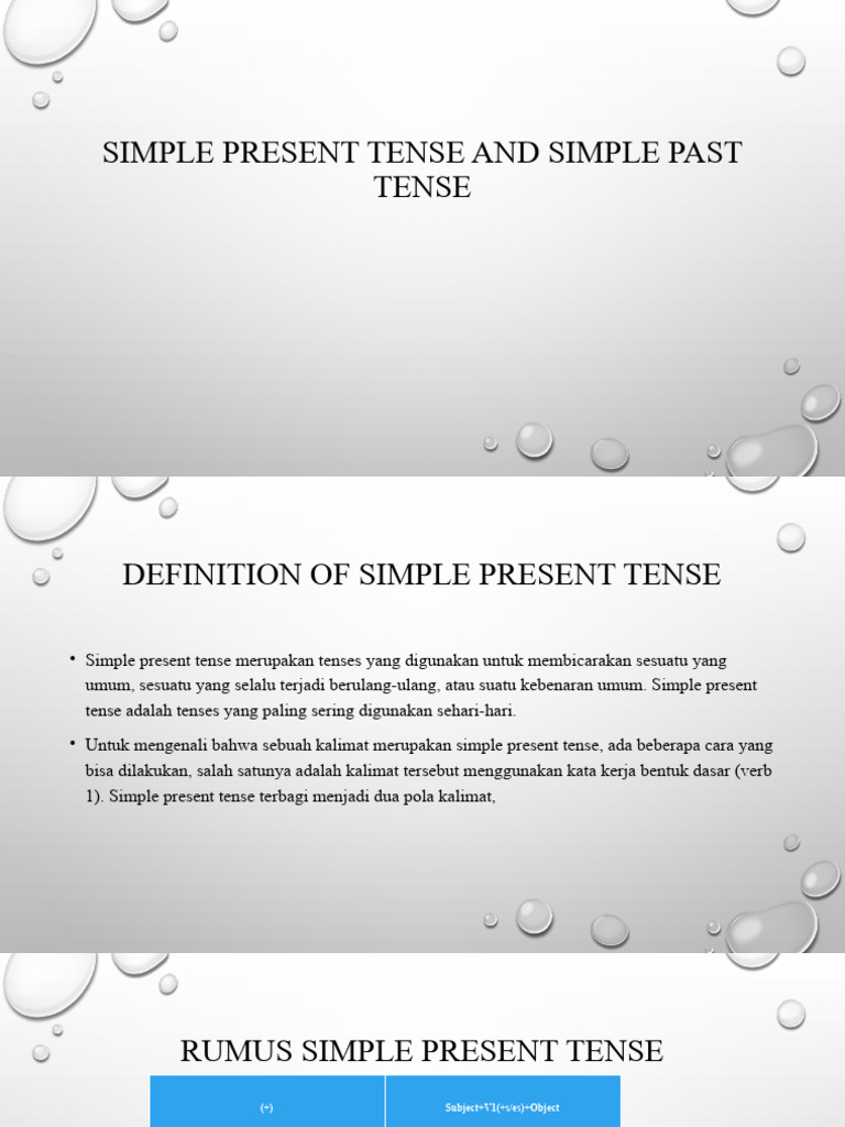Simple Present Tense and Simple Past Tense | PDF