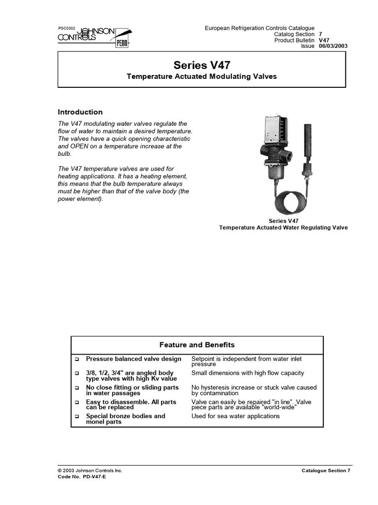 V47 Datasheet | Download Free PDF | Valve | Water