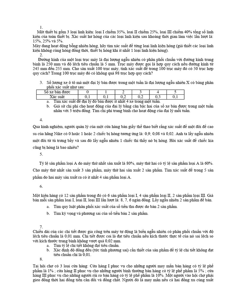 Bài tập LTXS | PDF