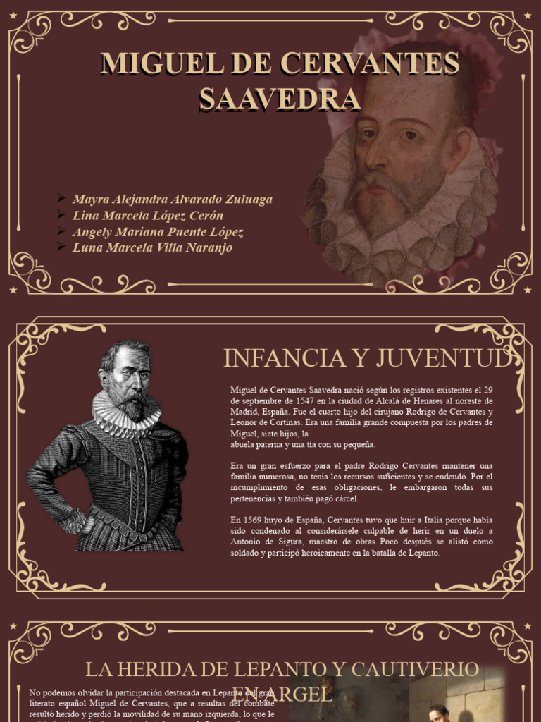 Biografía de Miguel de Cervantes Saavedra | PDF | Miguel De Cervantes ...