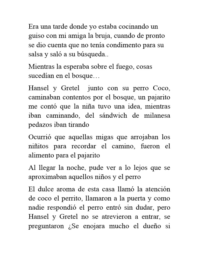 Cuento Hansel y Gretel | PDF