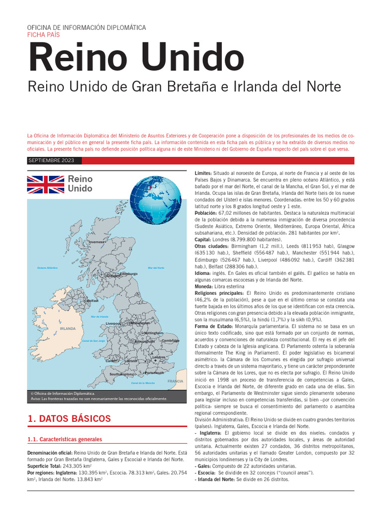 REINOUNIDO_FICHA PAIS | PDF | Brexit | Reino Unido