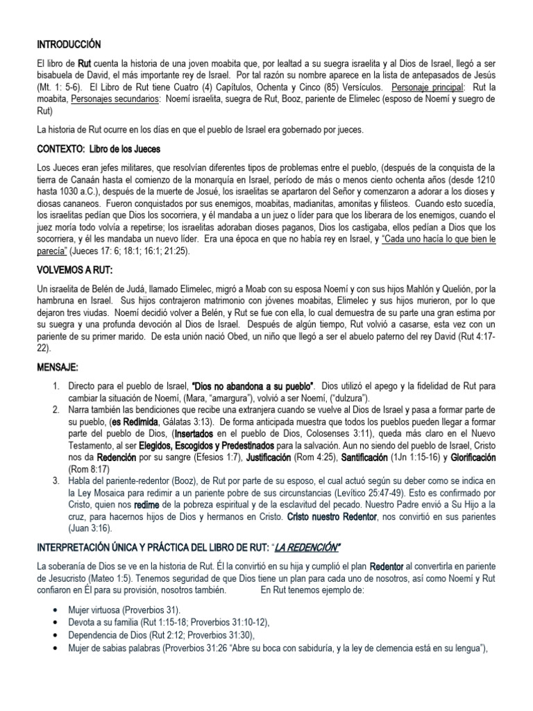 Libro de Rut | PDF | Libro de rut | Noemí (figura bíblica)