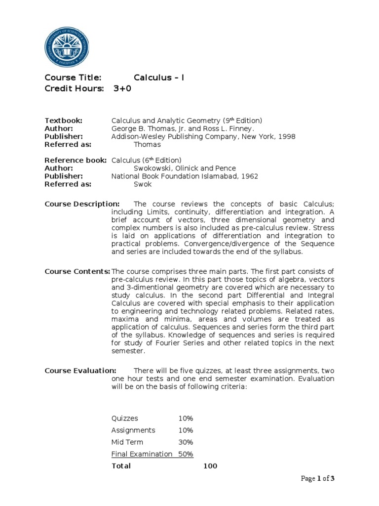 Calculus I | PDF | Integral | Complex Number