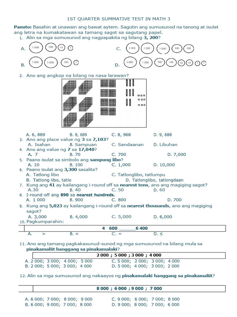 Summative Math 3 | PDF