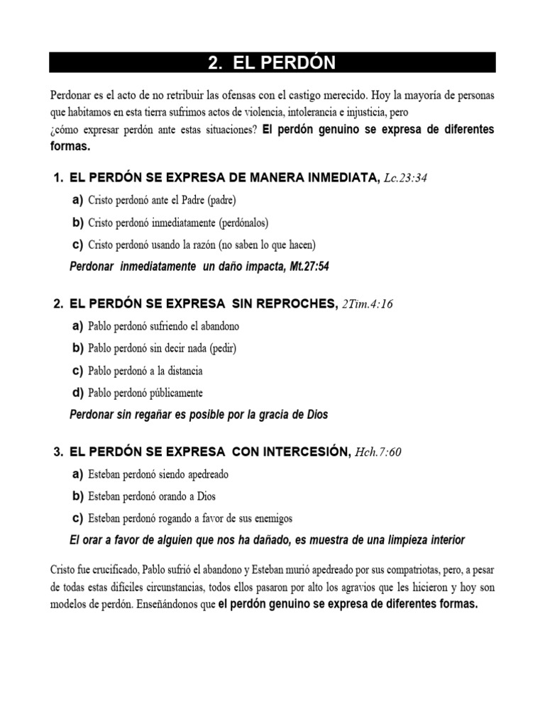 Actitudes Cristianas, EL PERDON | PDF