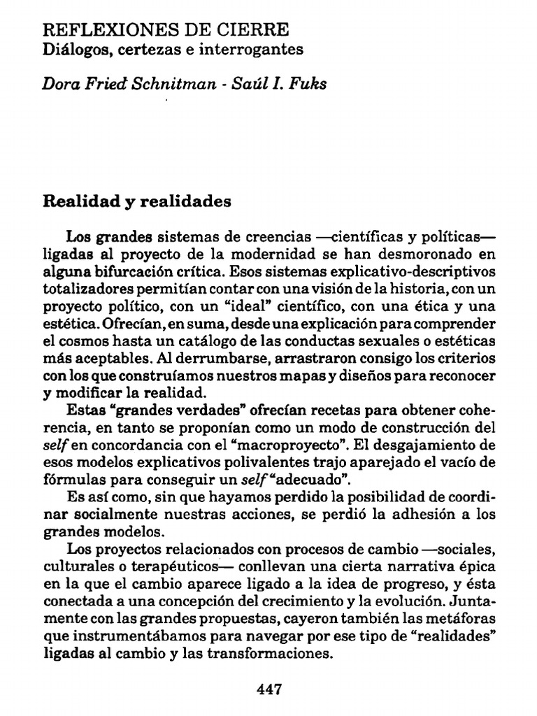 Reflexiones sobre Cambio y Realidad | PDF