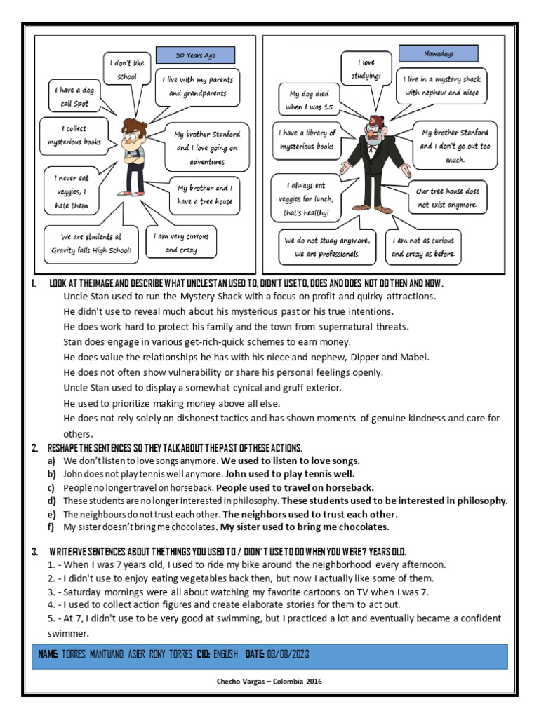 Used To Worksheet 2 | PDF