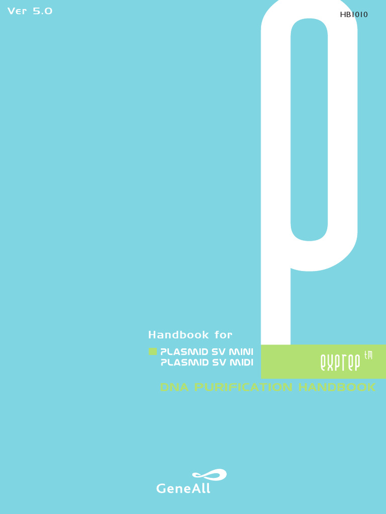 Exprep Plasmid SV (Ver.5.0) | PDF | Lysis | Chemistry
