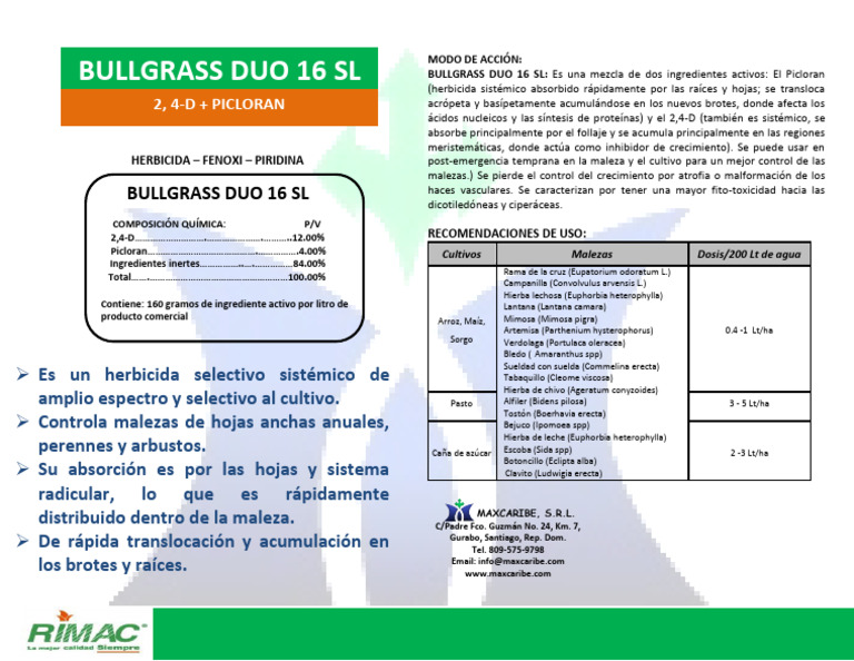 Ficha Técnica Bullgrass Duo 16 SL | PDF