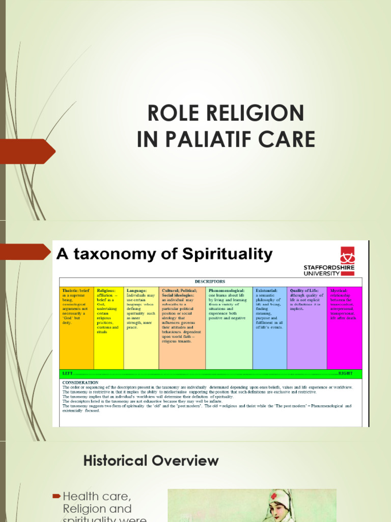 Role Religion in Paliatif Care | PDF | Spirituality | Palliative Care
