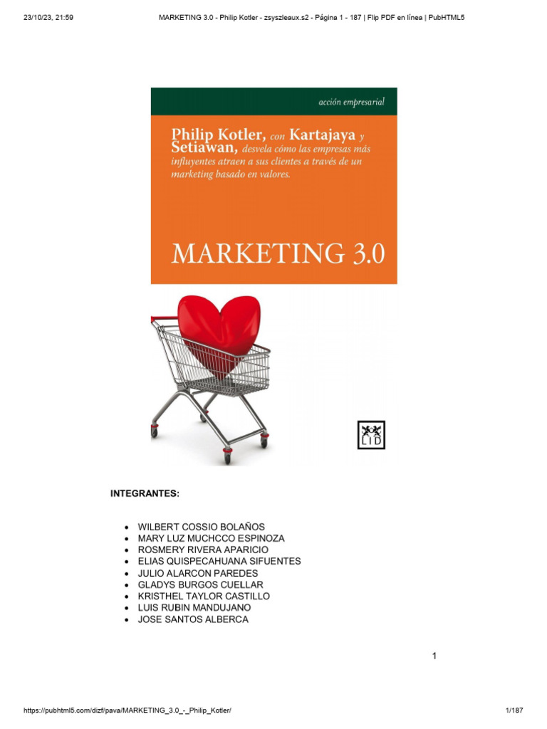 MARKETING 3.0 - Philip Kotler - Traducido | PDF | Marketing | Sectores ...