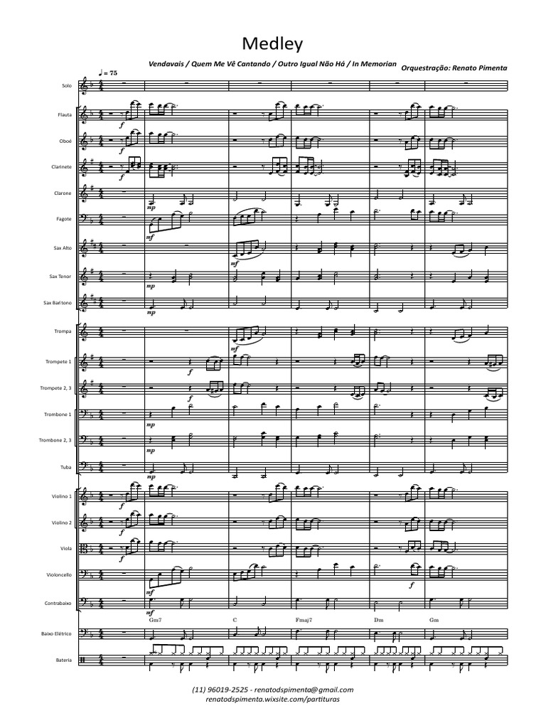 Orquestração de Medley por Renato Pimenta | PDF | European Musical ...