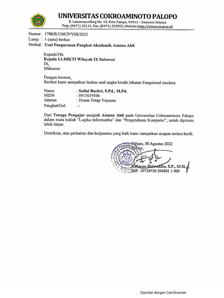 Contoh Surat Pengantar Dan Berita Acara Jabatan Fungsional Dosen | PDF Contoh Surat Pengantar Dan Berita Acara Jabatan Fungsional Dosen | PDF
