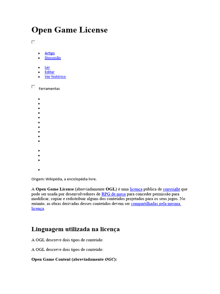 Open Game License | PDF