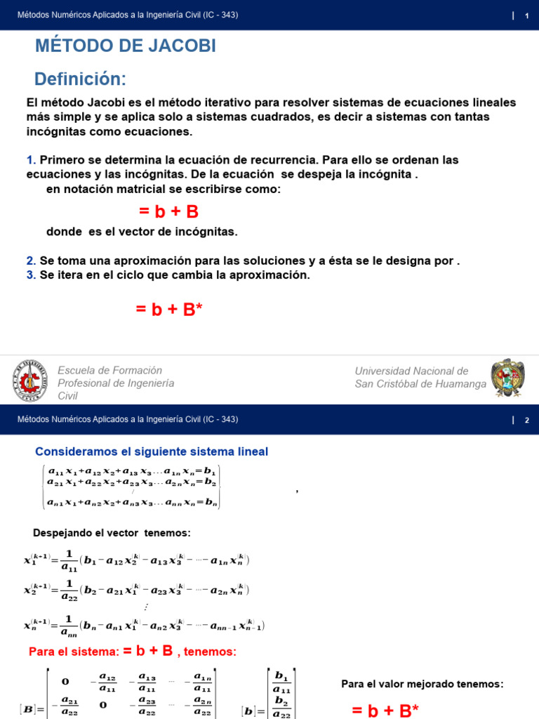 Ecuaciones Lineales Met Jacobi | PDF | Ecuaciones | Sistema de ecuaciones lineales