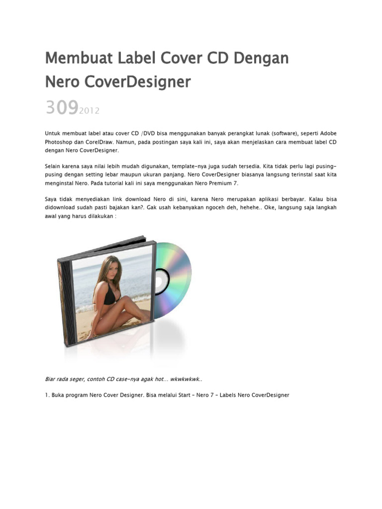Membuat Label Cover CD Dengan Nero | PDF