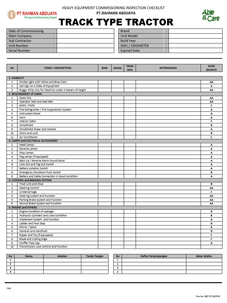 HSE 12 F042 R0 Form Track Type Tractor | PDF | Tractor | Wheeled Vehicles